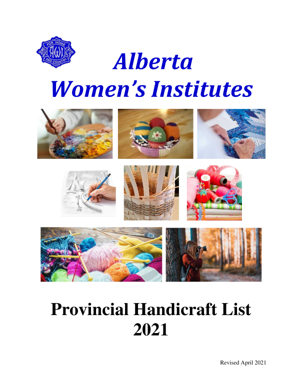 2021 AWI Handicraft List is Now Available! | Alberta Women's Institutes