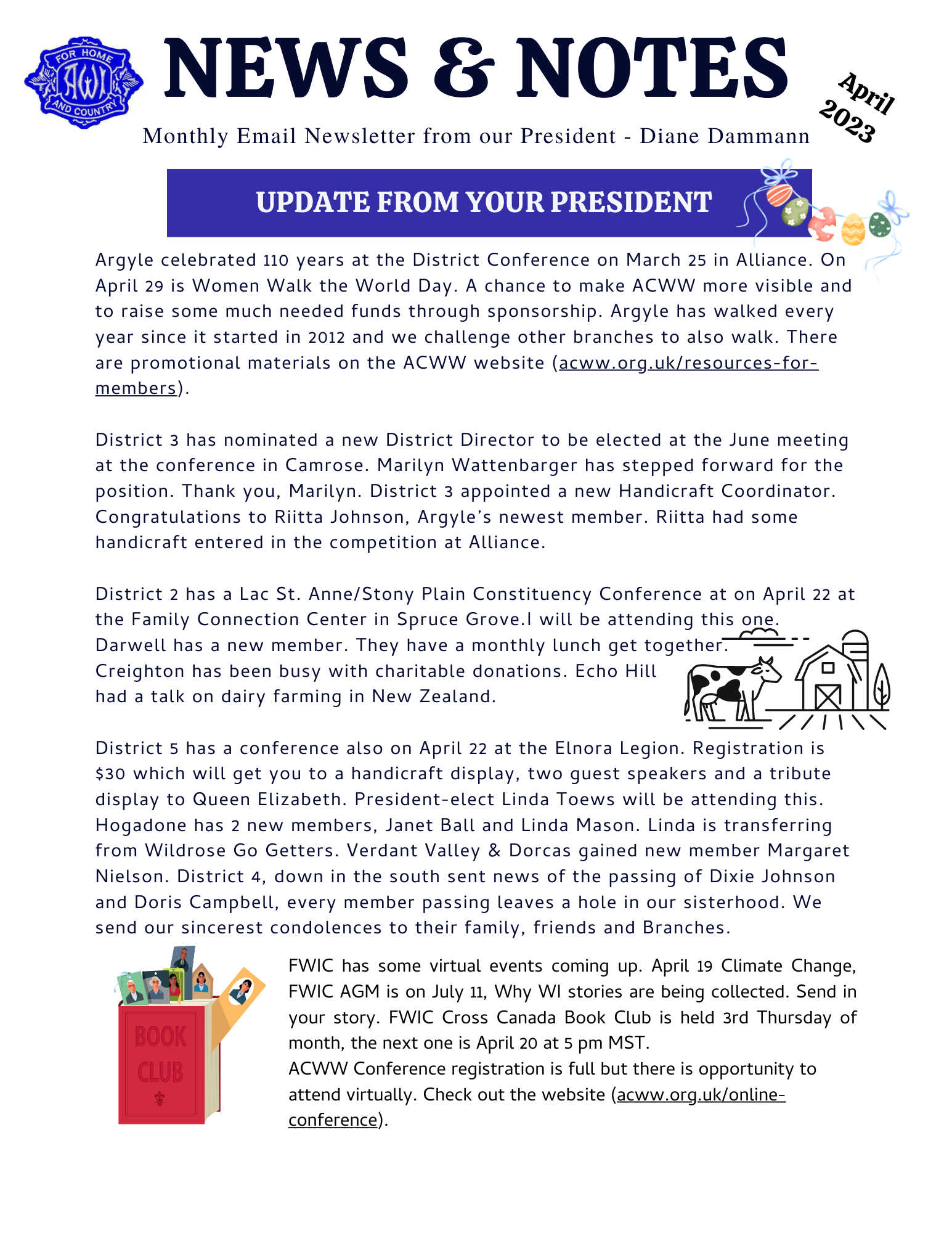 April News and Notes | Alberta Women's Institutes